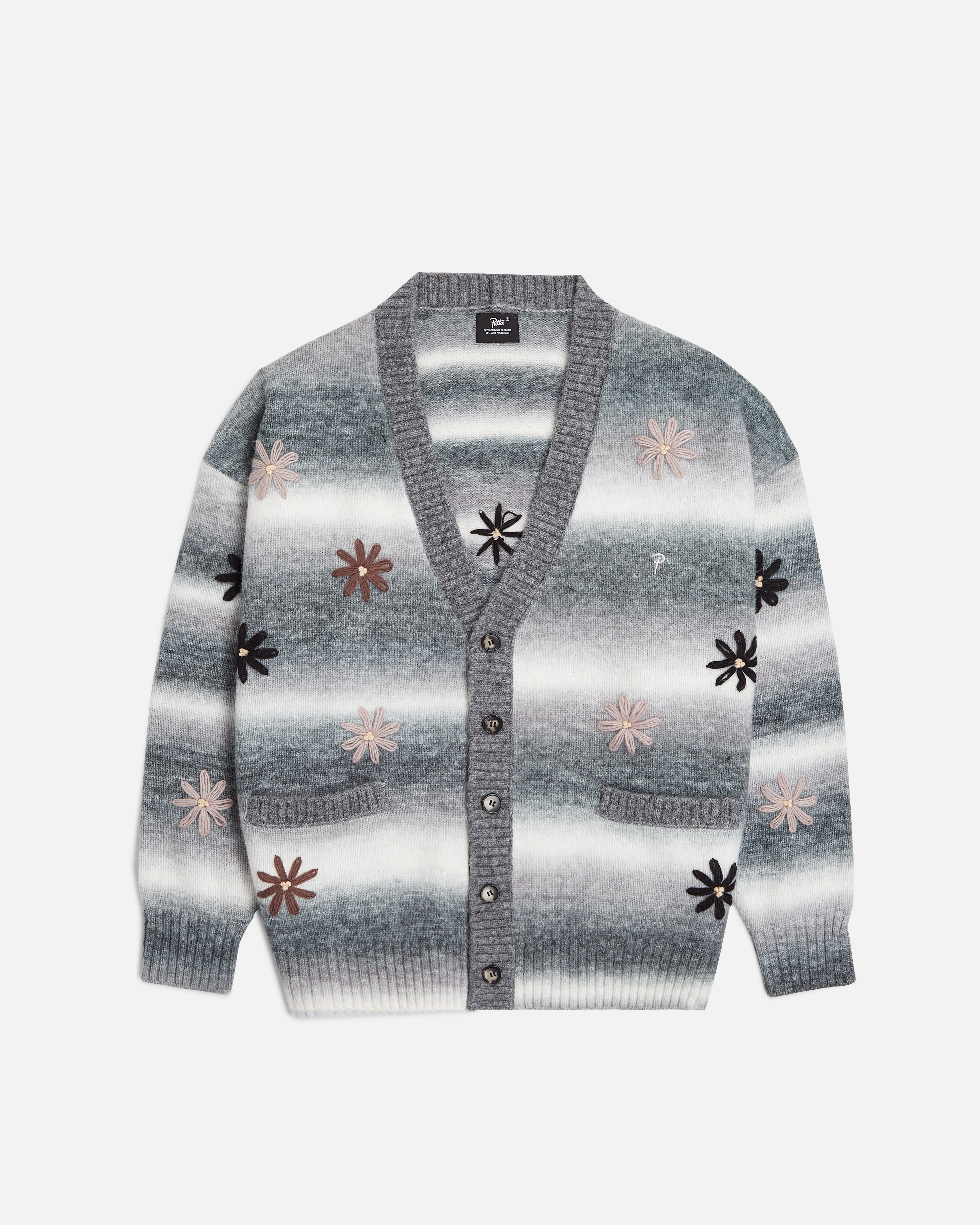 Patta Peace & Love Knitted Cardigan (Forged Iron) – Patta US Patta Peace & Love Knitted Cardigan (Forged Iron) – Patta US